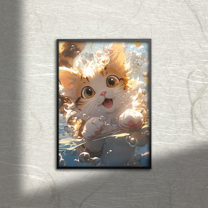 The Cat's Joyful Adventure in Water – Biupicture-Art